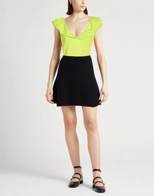 Liu Jo Cotton Top With Ruffle Detail - Green