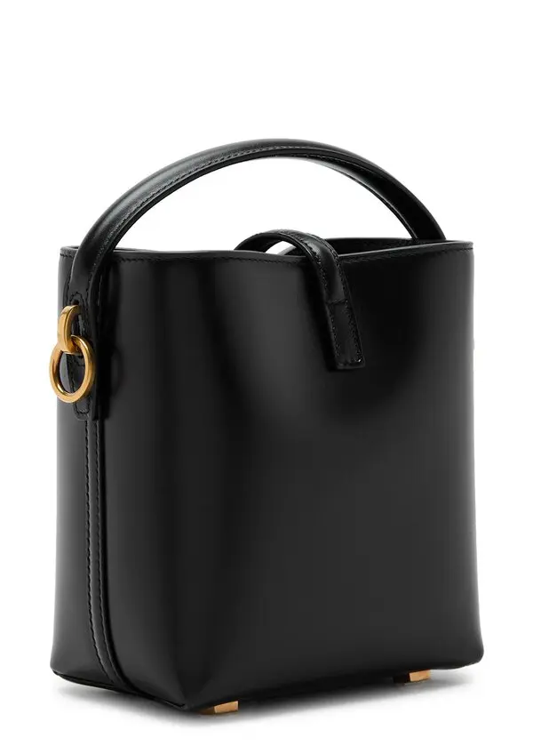 Saint Laurent Le 37 Mini Leather Bucket Bag - Black