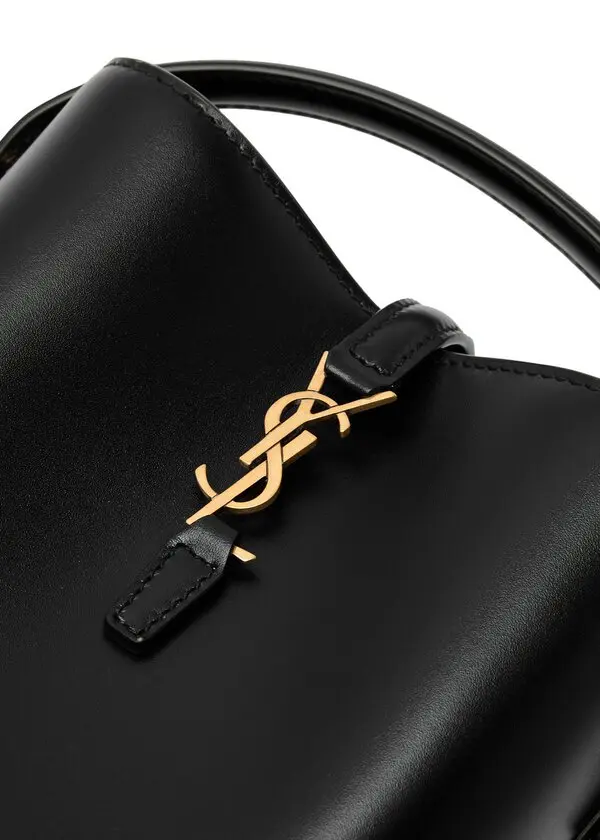 Saint Laurent Le 37 Mini Leather Bucket Bag - Black