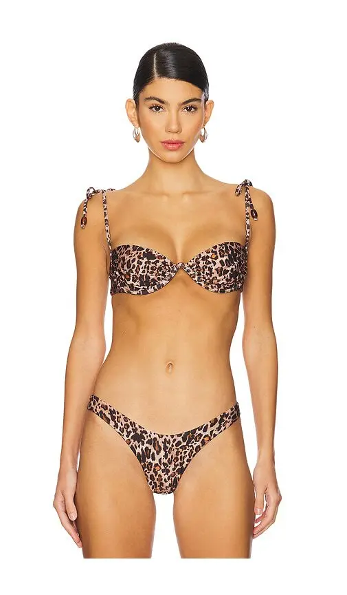 Agua Bendita X Donna Bikini Top - Wild Leopard