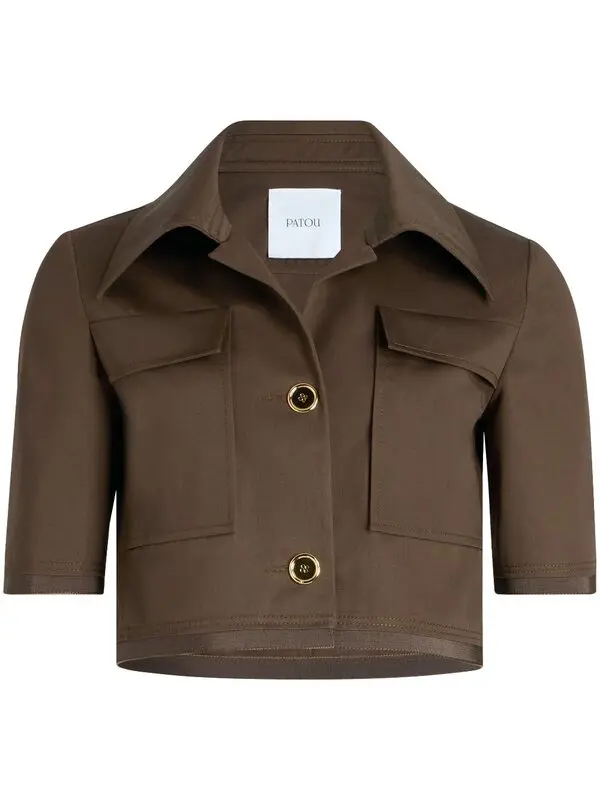 PATOU Cropped Jacket - Brown