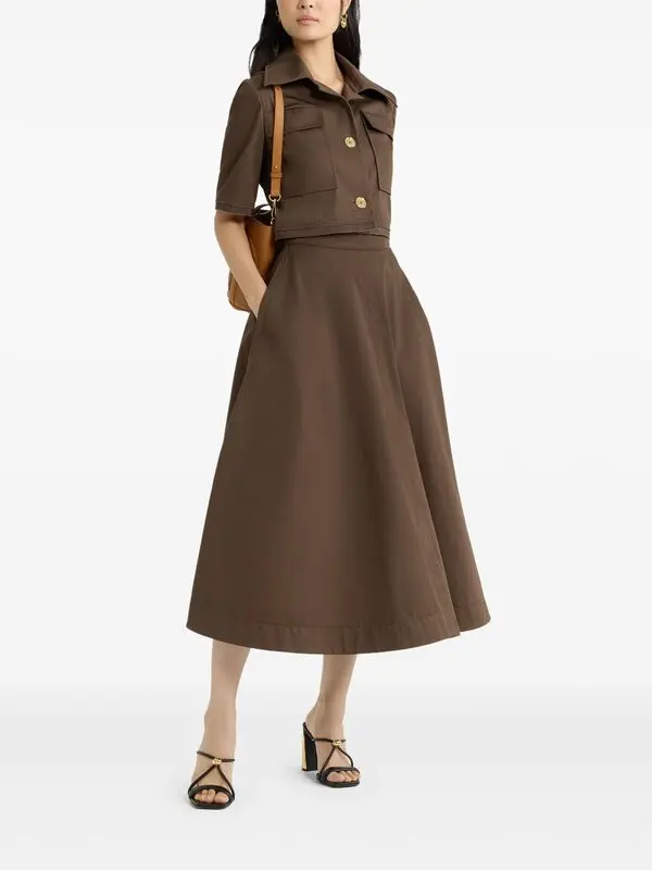 PATOU Cropped Jacket - Brown