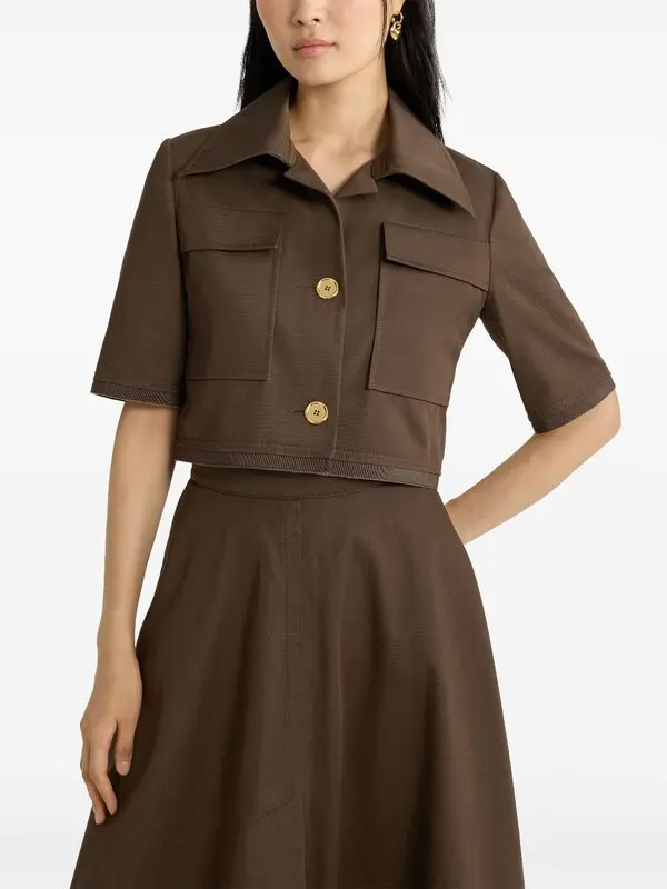 PATOU Cropped Jacket - Brown
