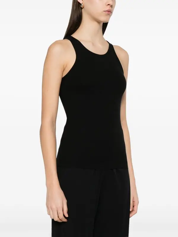 Eterne Ribbed Tank Top - Black