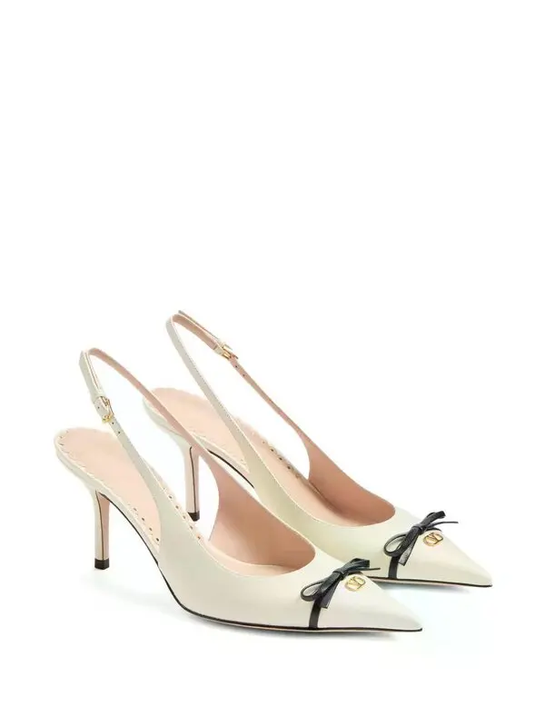 Valentino Garavani Bepointy Slingback Pumps In Patent Leather And Kidskin