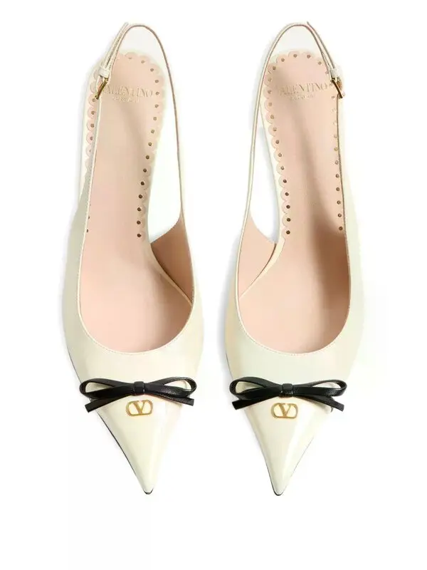 Valentino Garavani Bepointy Slingback Pumps In Patent Leather And Kidskin