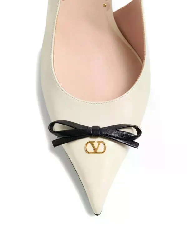 Valentino Garavani Bepointy Slingback Pumps In Patent Leather And Kidskin