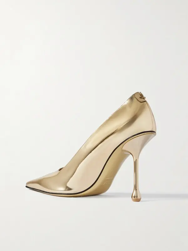 JIMMY CHOO Ixia 95 Mirrored-leather Pumps