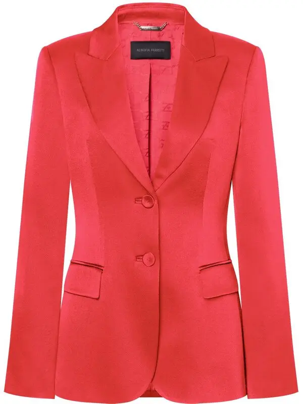 Alberta Ferretti Satin Blazer - Red