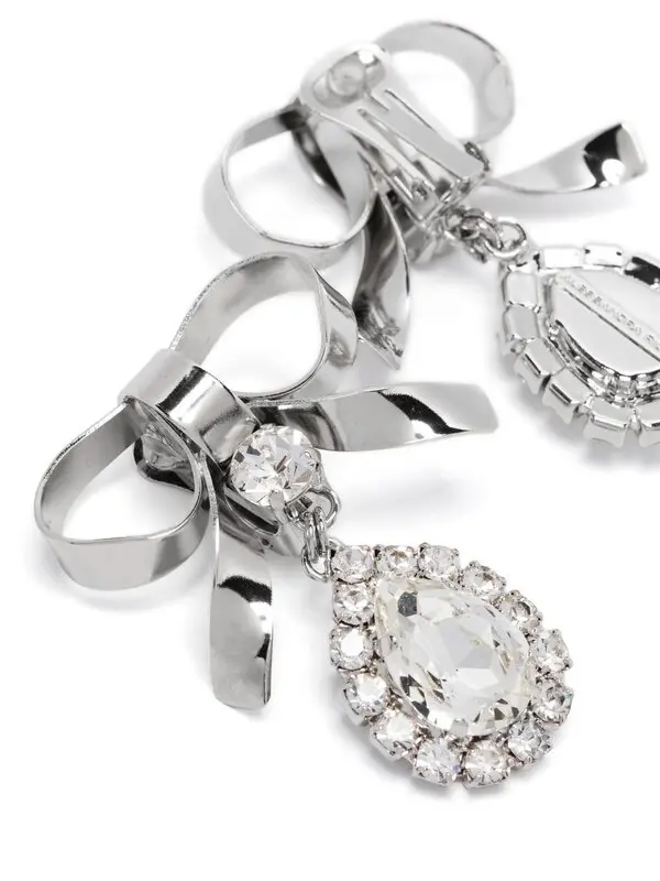 Alessandra Rich Crystal-embellished Bow Drop Earrings