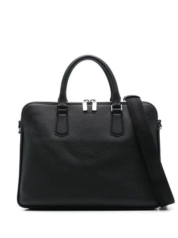 BOSS Leather Laptop Bag - Black