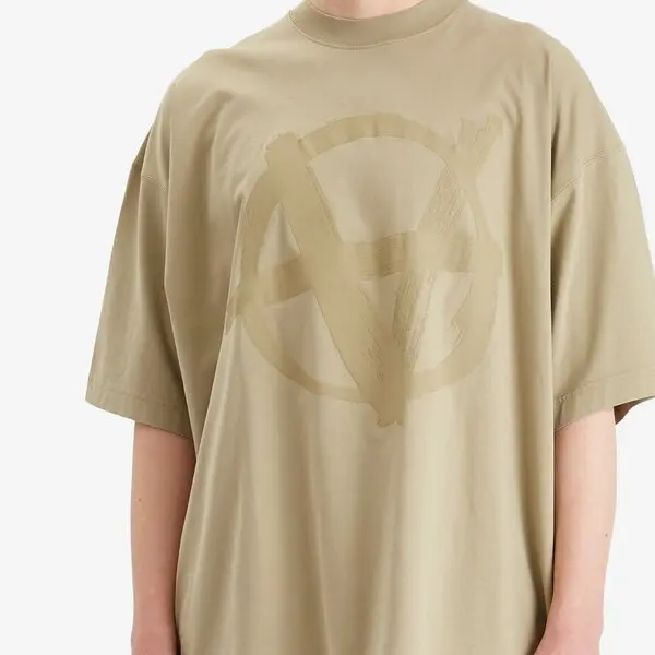 Vetements Double Anarchy Oversized T-Shirt In Taupe - 50% Off