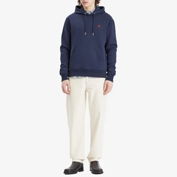 AMI Paris De Coeur Hoodie - Night Blue
