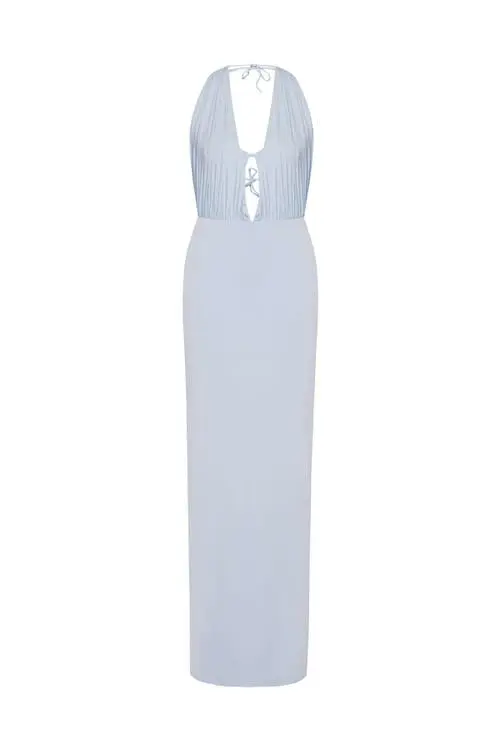 JENDUE Siena Halter Neck Cut-out Maxi Dress