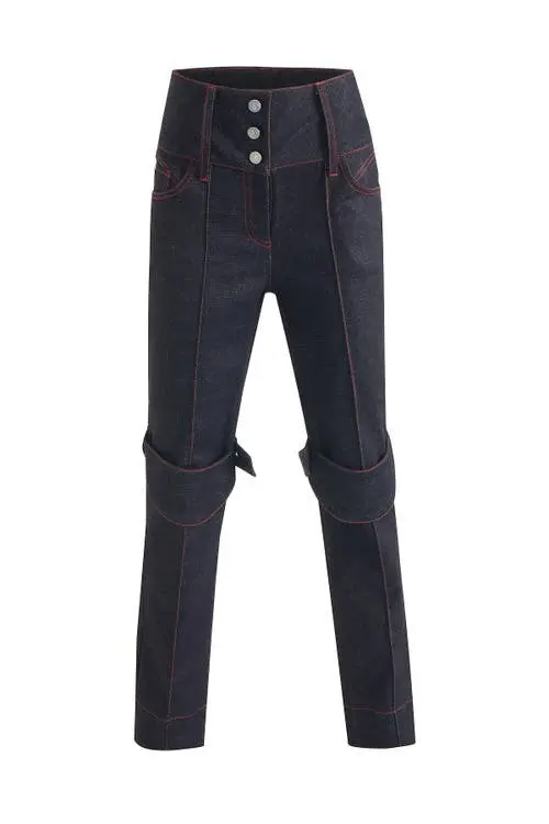 JENDUE Davidson Straight Leg Pants - Deep Blue