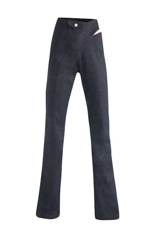 JENDUE Davidson Cut Out Wide Leg Trousers - Deep Blue