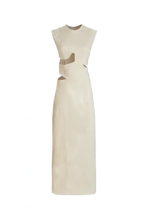 JENDUE Harvey Maxi Denim Dress With Cut-outs