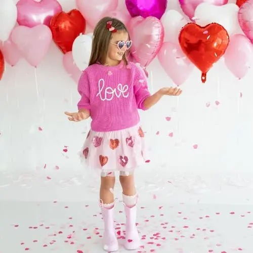SWEET WINK Sequin Heart Tulle Tutu