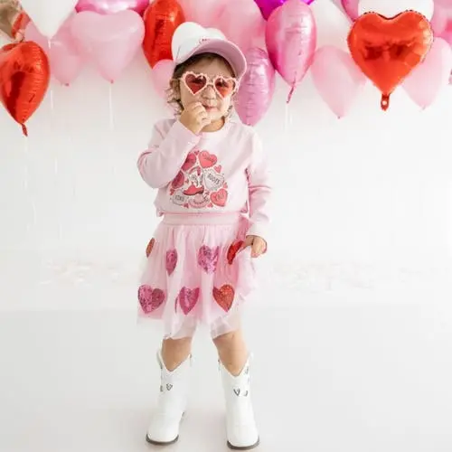 SWEET WINK Sequin Heart Tulle Tutu