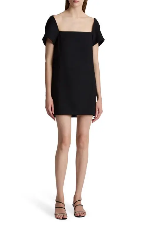 Khaite Benji Square Neck Shift Mini Dress - Black