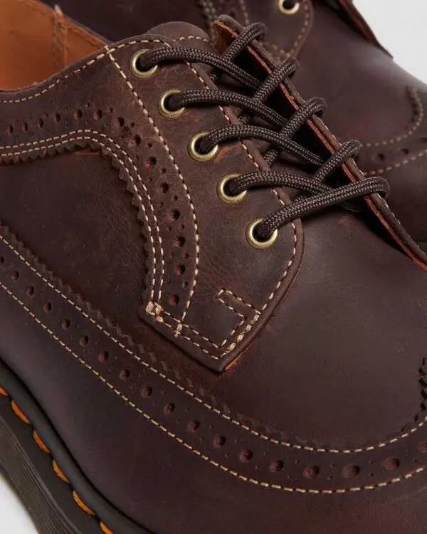 Dr. Martens 3989 Crazy Horse Leather Brogue Shoes - Brown
