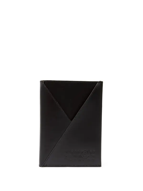 MAISON MARGIELA Logo-embossed Passport Holder - Black