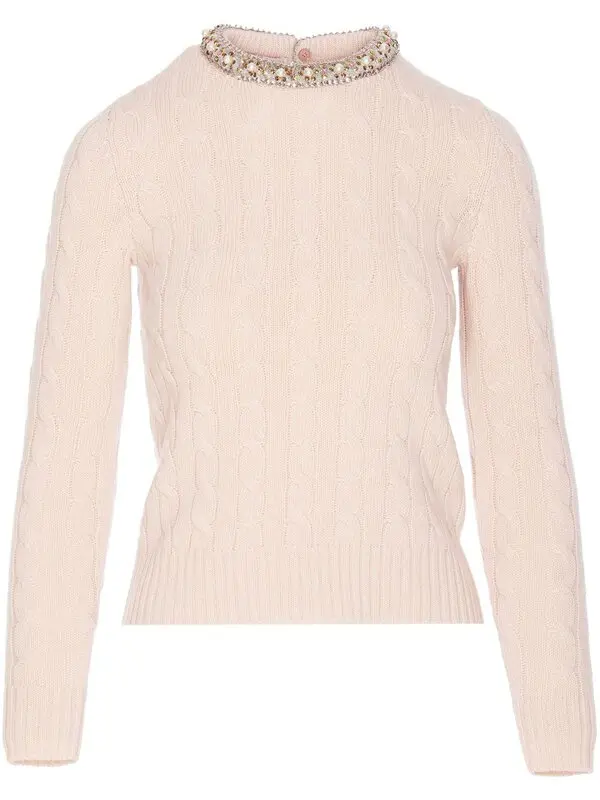Valentino Garavani Cable-knit Crewneck Jumper