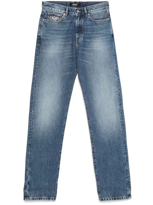 Versace Barocco-detail Straight Leg Jeans