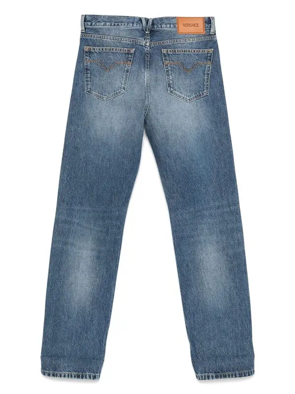 Versace Barocco-detail Straight Leg Jeans