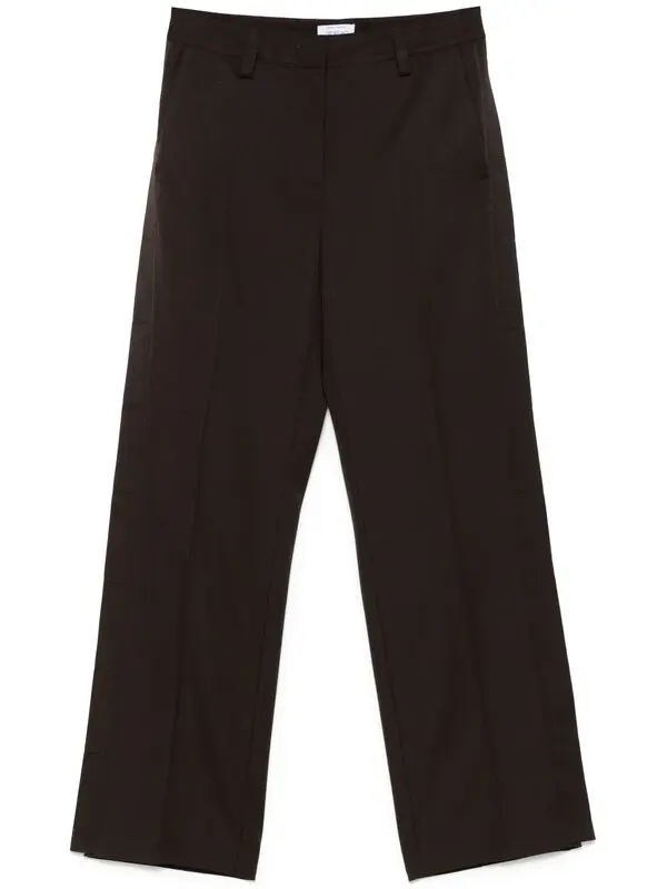 Off-White Virgin Wool Wide-leg Trousers