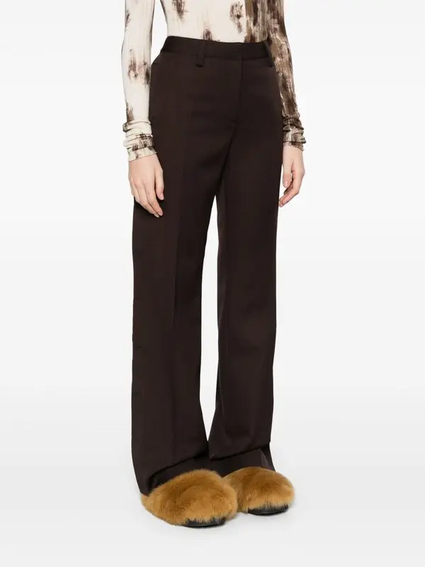 Off-White Virgin Wool Wide-leg Trousers
