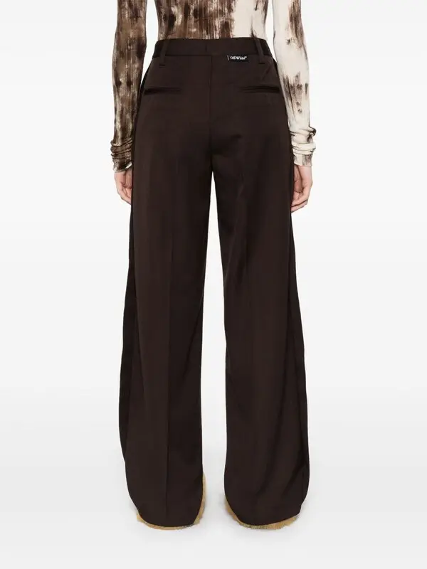 Off-White Virgin Wool Wide-leg Trousers