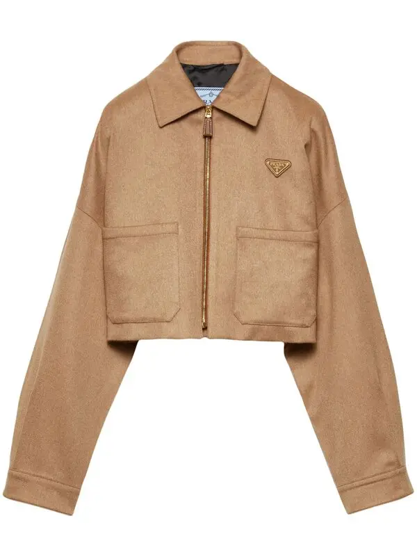 Prada Camel Hair Blouson Jacket - Brown