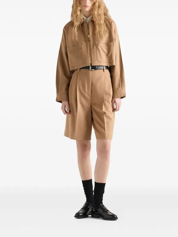 Prada Camel Hair Blouson Jacket - Brown