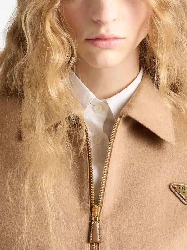Prada Camel Hair Blouson Jacket - Brown
