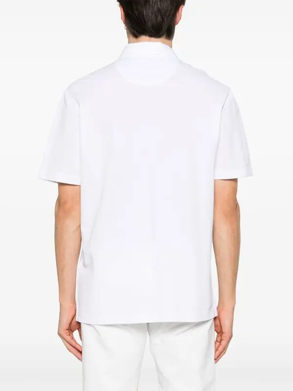Brioni Piqué Cotton Polo Shirt - White
