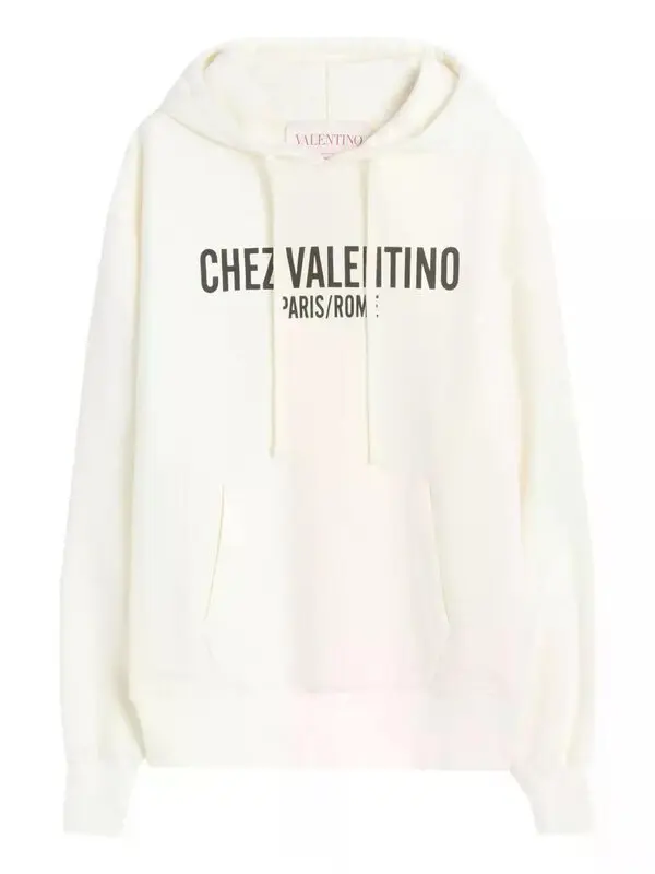 Valentino Garavani Chez -print Hoodie - White
