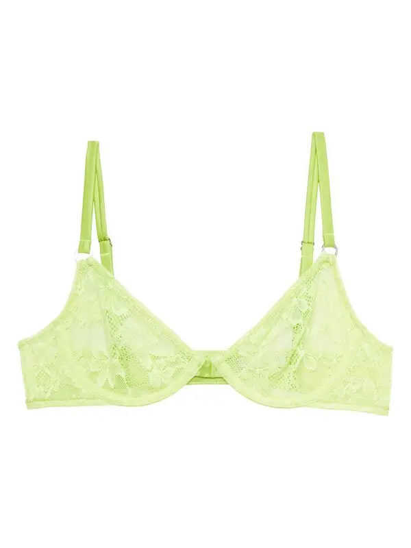 Fleur Du Mal Le Stretch Lace Demi Bra - Green