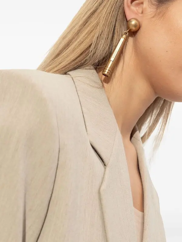 Moschino Engraved Clip-on Drop Earrings - Gold