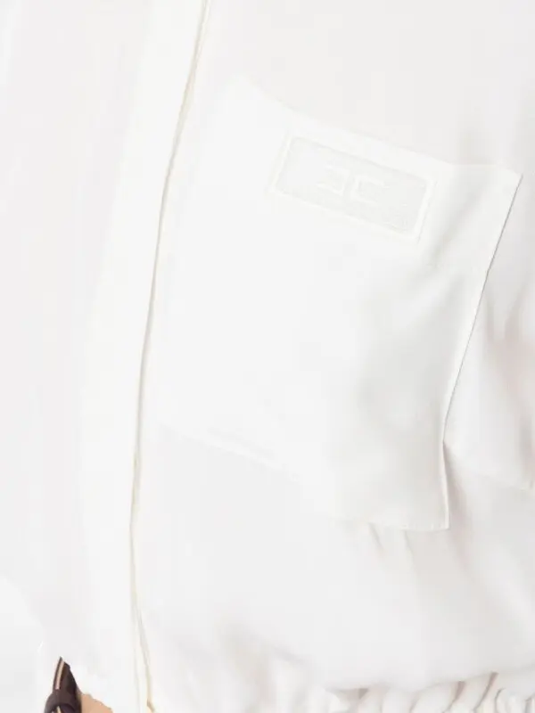 Elisabetta Franchi Georgette Cropped Blouse