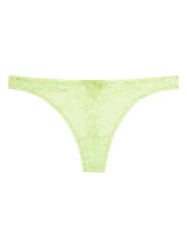 Fleur Du Mal Le Stretch Lace Thong - Green