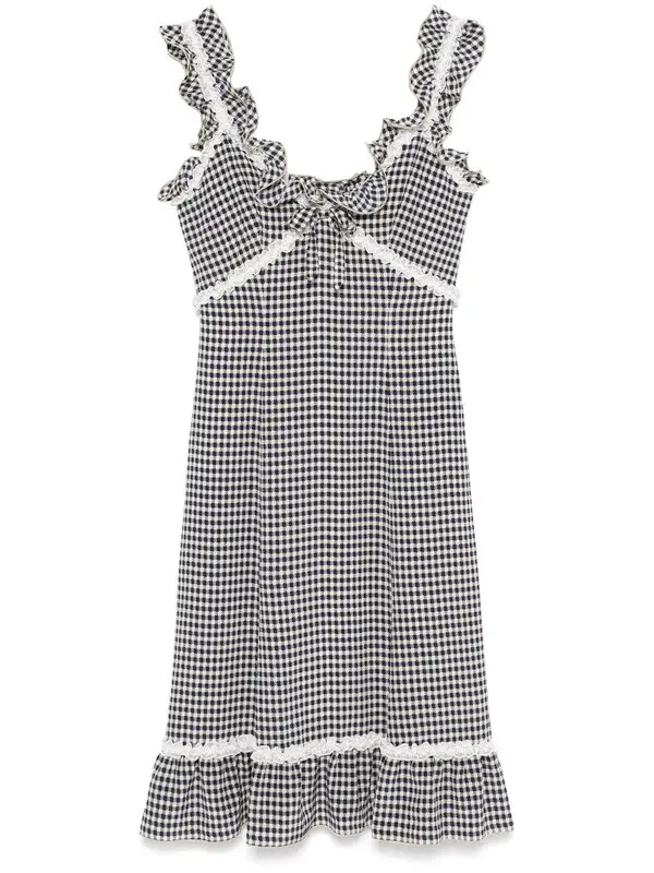 Alessandra Rich Grid-pattern Midi Dress