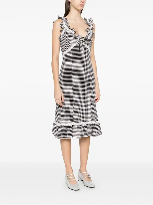 Alessandra Rich Grid-pattern Midi Dress