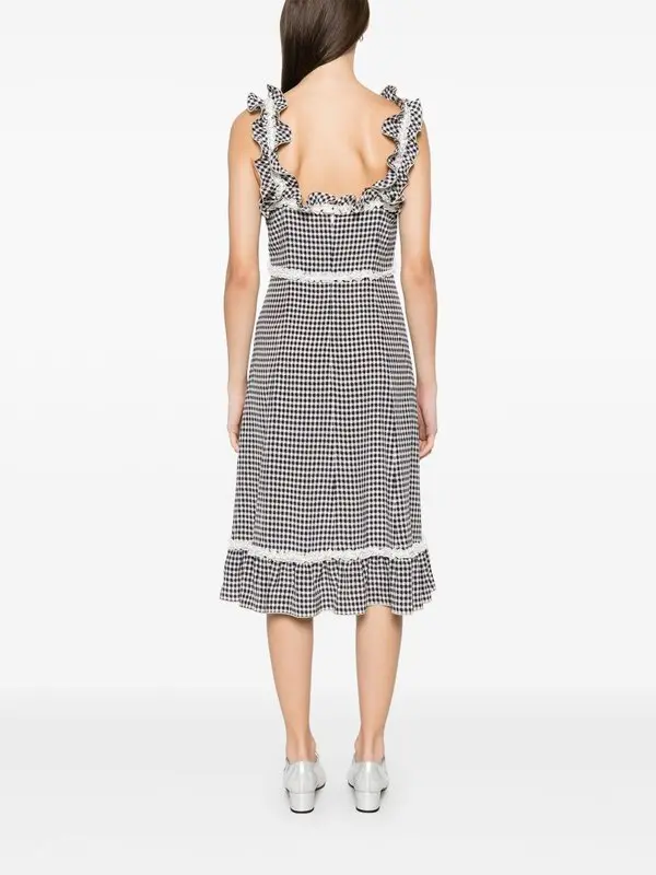 Alessandra Rich Grid-pattern Midi Dress
