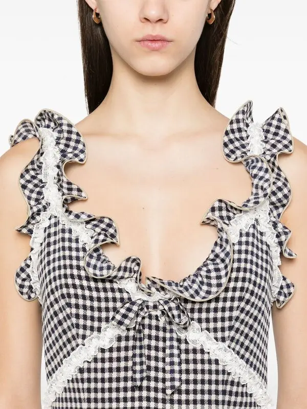 Alessandra Rich Grid-pattern Midi Dress