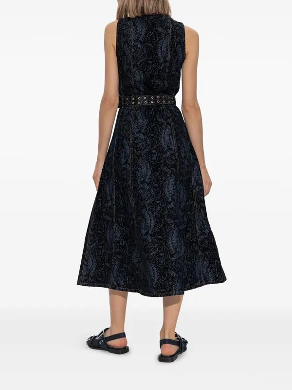 GANNI V-neck Midi Dress