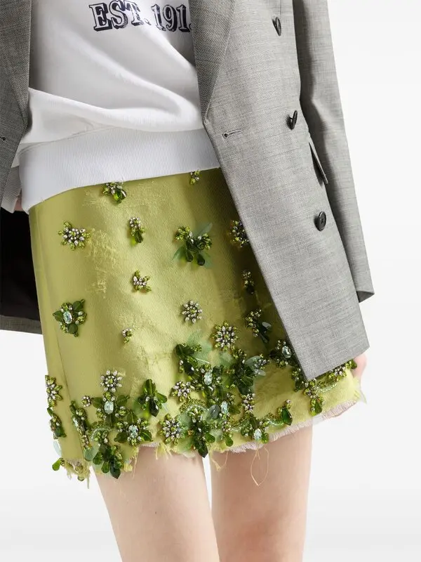 Prada Crystal-embellished Mini Skirt