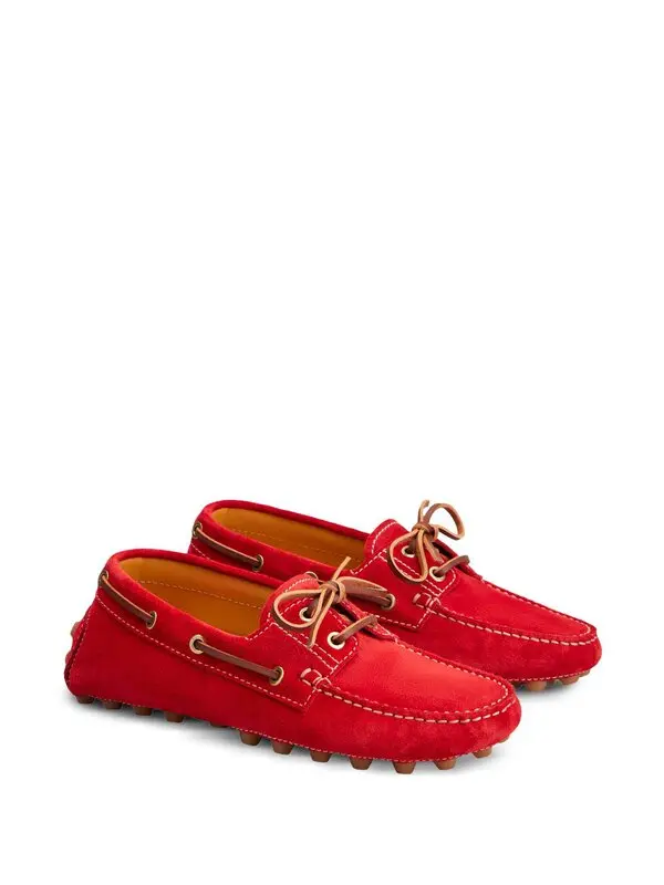 TOD'S Boat Gommino Bubble Loafers - Red
