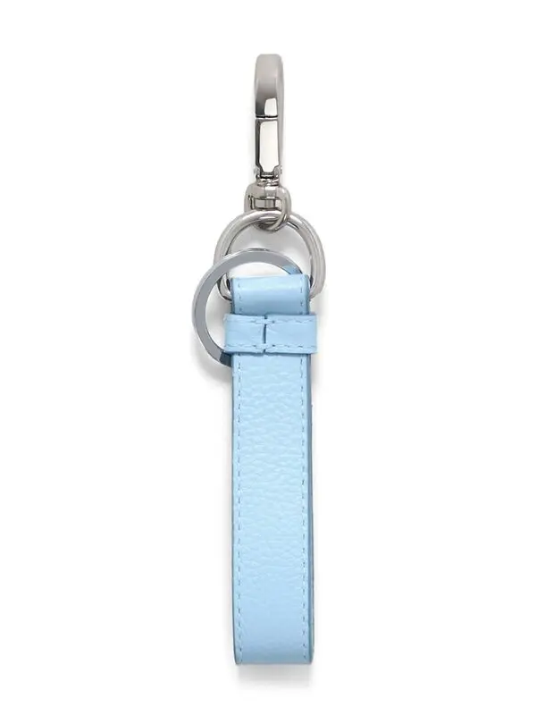 Marni Logo-embroidered Leather Keyring - Blue