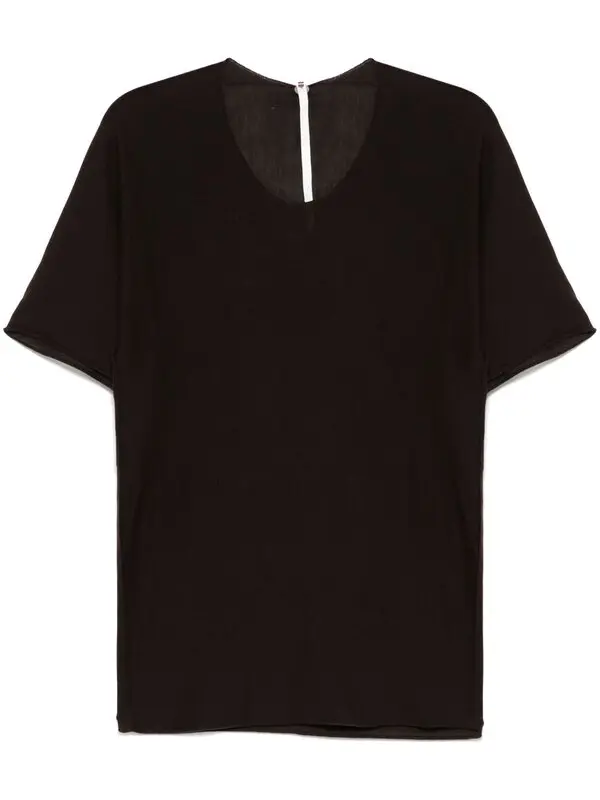 LABEL UNDER CONSTRUCTION Raw Edge T-shirt - Brown